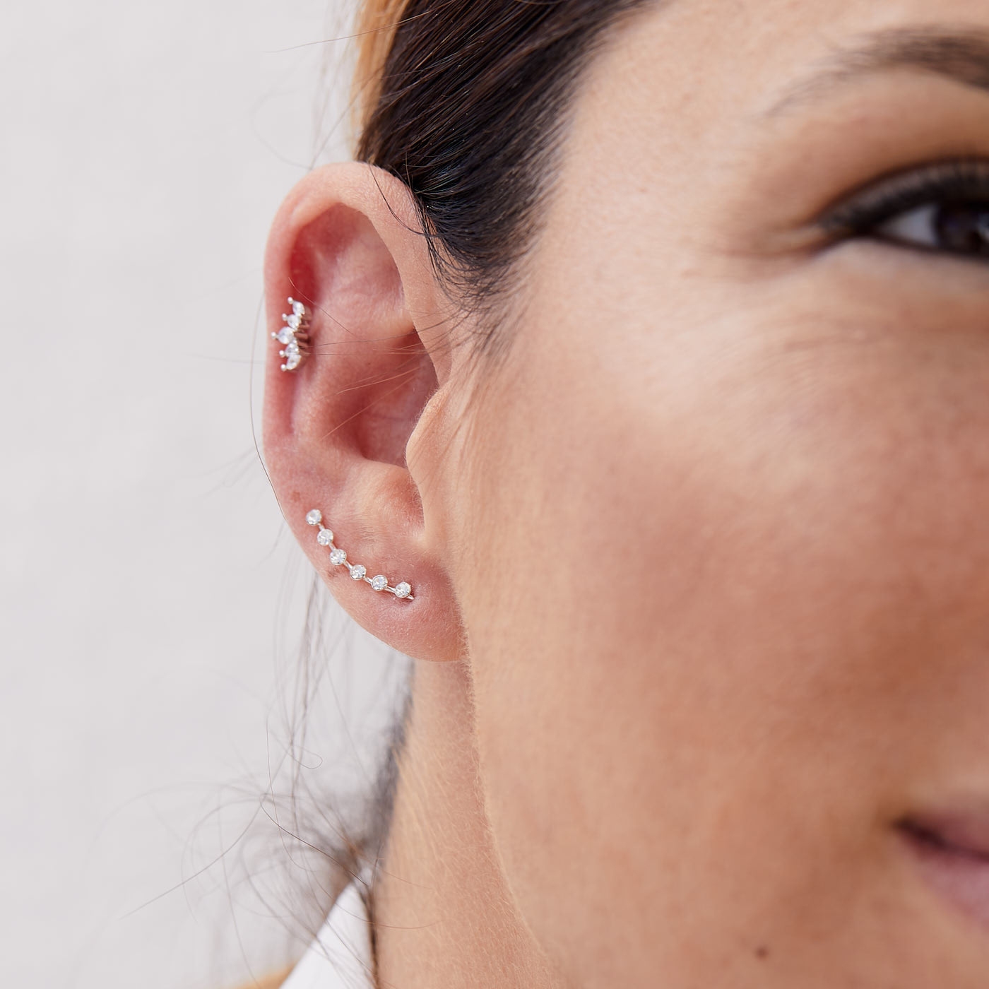 Piercing de oreja sira maxi silver | Adamina